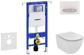 Geberit Duofix - Modul pro závěsné WC s tlačítkem Sigma50, alpská bílá + Ideal Standard Tesi - WC a sedátko, Aquablade, SoftClose 111.355.00.5 NU8
