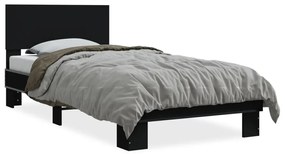 Rám postele černý 90 x 200 cm kompozitní dřevo a kov