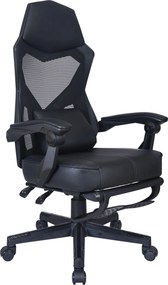 XXXLutz HERNÍ ŽIDLE, vzhled kůže, síťovina, černá Carryhome - Herní židle - 000788008701