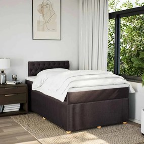 Box spring postel s matrací tmavě hnědá 120x200 cm textil 3287433
