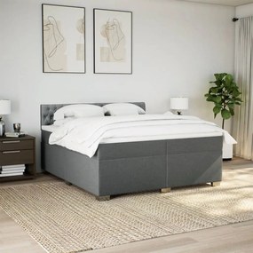 Box spring postel s matrací tmavě šedá 200x200 cm textil 3288303