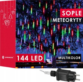 Sople 144led Meteory 30cm Venkovní Osvětlení IP44 Padající Sníh 5m Girlanda