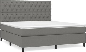 Box spring postel s matrací tmavě šedá 160x200 cm textil 3142026