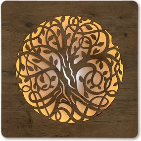 Li-Go "Strom života" světelný obraz 230V 62x62 cm provedení povrchu: dub světlý