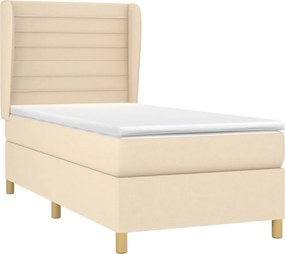 vidaXL Box spring postel s matrací 90x200 cm textil [3128578] Barva: tmavě hnědá