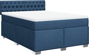 Box spring postel s matrací modrá 140x200 cm textil 3285924