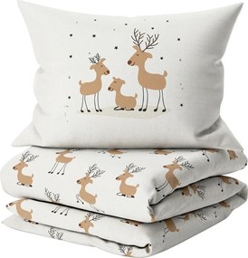 Povlečení z Renforcé bavlny TIMBA DEER bílé Rozměr povlečení: 80 x 80 cm | 135 x 200 cm