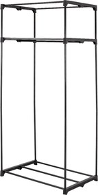 Costway Barevná šatní skříň látková s šatní tyčí – 75 × 50 × 170 cm, černý
