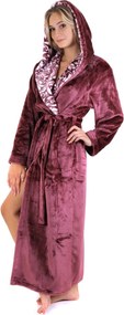 Župan s kapucí Flora mauve wine 39  56 4853 - L