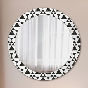 Kulaté dekorativní zrcadlo na zeď Geometrické trojúhelníky fi 70 cm