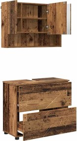 Sada koupelnového nábytku 2 ks Staré dřevo 76,5 x 35 x 64 cm 3393021