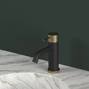 Sapho Sapho, ULTRASAN 2-prvková podomítková umyvadlová baterie, hubice 16cm, černá mat/chrom, UT118VBC