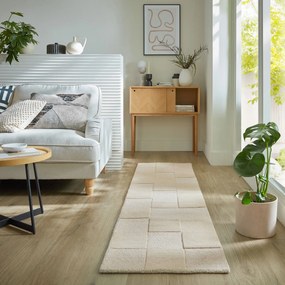 Flair Rugs, Běhoun Moderno Checkerboard Natural, 60x230, béžová, ložnice