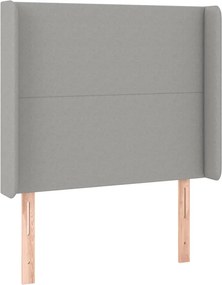 Box spring postel s matrací a LED světle šedá 100x200 cm textil 3138133