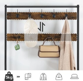 Předsíňový věšák s botníkem Vasagle Mjora 80 cm černý/hnědý