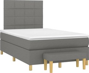 Box spring postel s matrací tmavě šedá 120x190 cm textil 3270405