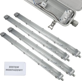 4x hermetické svítidlo Philips LED 2x158cm trubicové svítidlo do garáže a dílny