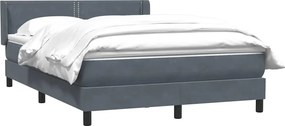 Box spring postel s matrací tmavě šedá 160x210 cm samet 3318034