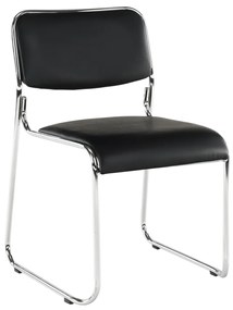 Konferenční židle BULUT ekokůže černá, kov chrom