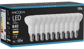 Mexen Nova 10x LED žárovka E14, R50, 8W, Teplá - 3000K, 840 lm - L103-E14-0830-01x10