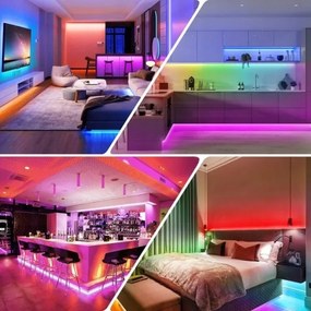 Dekorativní RGB LED pásek 8mm x 5m s dálkovým ovládáním IP20 300 LED