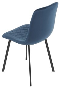 Jídelní židle DCL-973 BLUE4 sametová látka modrá, kov černý lak mat