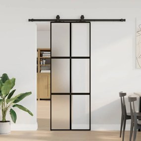 Posuvné dveře se sadou kování černé 76x205 cm Tvrzené sklo 3375820