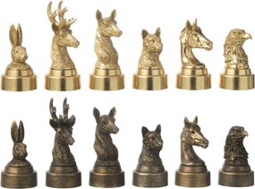 Luxusní šachová sada Chess Animals Gold & Bronze – 60*15*60 cm