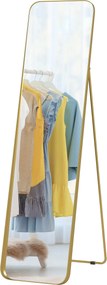 HOMCOM Zrcadlo na celé tělo 160 x 40 cm Slimming stojací zrcadlo s kovovým rámem a nerozbitným sklem, zrcadlo do obývacího pokoje, ložnice, chodby, Zl
