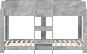 Patrová postel pro děti Betonově šedá 75 x 190 cm 3410542