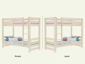 Tartak Meble Dřevěná patrová postel ATLAS pro děti 90x200 cm Zvolte barvu: Bílá, Zvolte šuplík: Přistýlka 90x190 cm, Zvolte zábranu: Se spodní zábranou