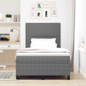 Postel s boxspringem s čelo Světle šedá a bílá 120 x 190 cm 3337547
