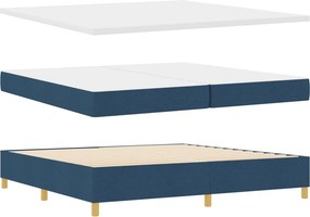 Postel s boxspringem s čelo Modrá 200 x 200 cm textil 3340843