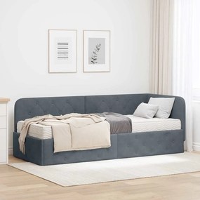 Rohový rám postele Tmavě šedá 80 x 200 cm samet 3394063
