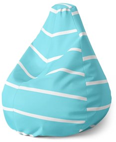 Sablio Sedací vak Pear Bílé pruhy na modré - 70 x 95 x 15 cm
