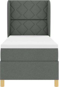 Postel s boxspringem s čelo Tmavě šedá 200 x 80 cm textil 3340782
