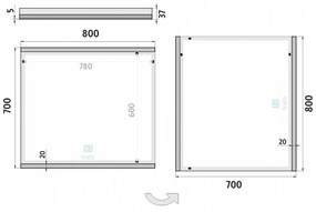 Nimco LED zrcadlo 800x700 s dotykovým senzorem ZP 12003V