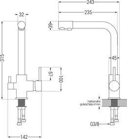 Mexen Bruno, 1-komorový granitový dřez s odkapávačem 795x495x200 mm a chromová baterie Duero, béžová, 6513-69-671600-69