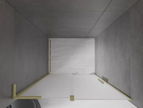 Mexen Velar L, posuvné sprchové dveře do otvoru 120 cm, 8mm sklo námraza, zlatá matná, 871-120-003-31-55