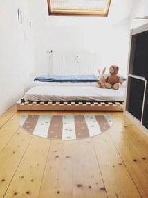 Koberec LIMA M044A krémový / růžový / zlatý půlkruh