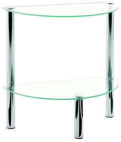 Mørtens furniture Odkládací stolek Jaylen II., 47 cm, čirá / chrom