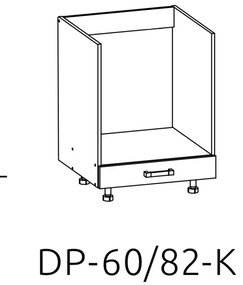 DP-60/82-K dolní skříňka pro vestavné spotřebiče kuchyně Hamper Barva korpusu skříněk: Šedá grenola, Barva dvířek: Taback