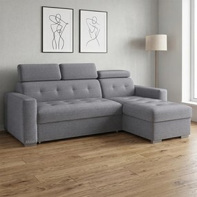 Malá sedací souprava MARIO L | 235x170 cm | rozkládací + úložný prostor | polohovatelné záhlavníky | VÝBĚR TKANIN