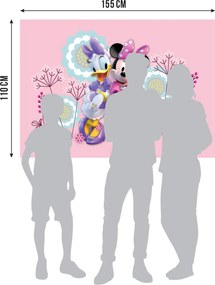 Dětská fototapeta DISNEY - Minnie a Daisy v květinách - 155x110 cm