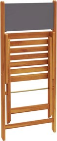 3dílný bistro set antracitový textil a masivní dřevo 3281749