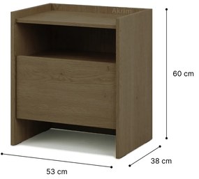 Noční stolek JAPANDI SN | 53 cm | baltic storm | bezúchytové otevírání