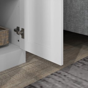 HOMCOM Bílý úložný kabinet se 2 dveřmi a 4 policemi, moderní styl, multifunkční pro ložnici, kancelář, kuchyni, 60 x 36,5 x 175 cm | Aosom