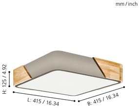 Eglo 99462 - Stropní svítidlo GRIMALDINO 2xE27/28W/230V