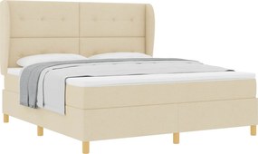 Postel s boxspringem s čelo Krémová 200 x 180 cm textil 3340772
