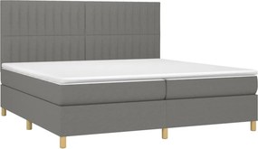 Box spring postel s matrací tmavě šedá 200x200 cm textil 3142522
